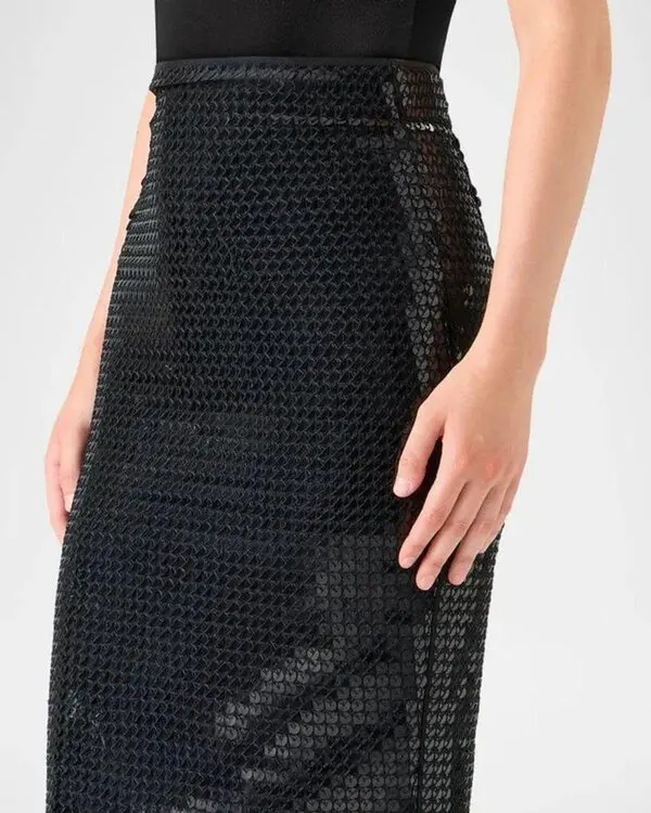 Akris Corded Sequin Midi Skirt