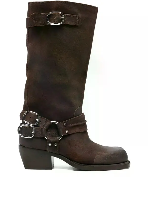 Sandro Buckle-strap Studded Boots
