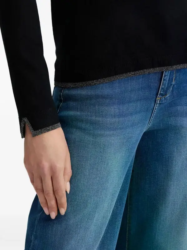 Liu Jo Long Sleeve Round Neck Sweater - Black