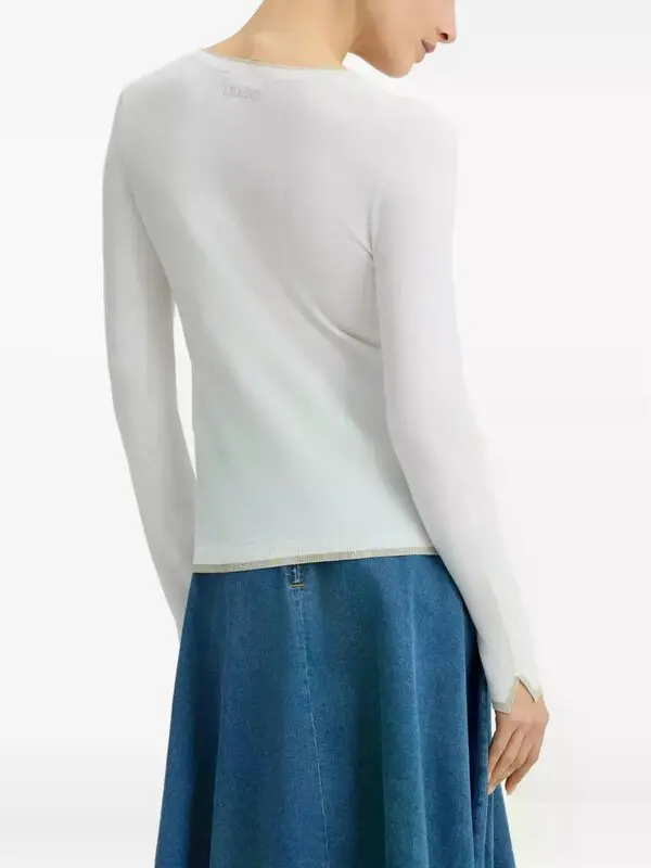 Liu Jo Round Neck Long Sleeve Knit - White