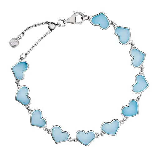 JAN LESLIE Heart Bracelet In Sterling Silver - Blue