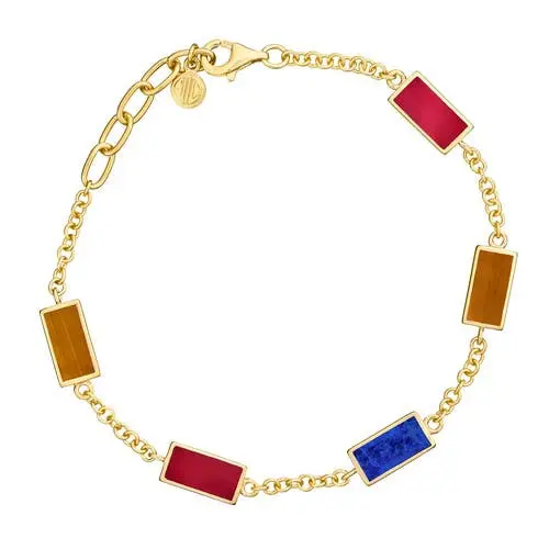 JAN LESLIE Gemstone Dash Rectangle Bracelet - Multi