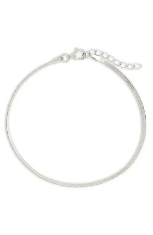 Sterling Forever Herringbone Chain Bracelet - Silver