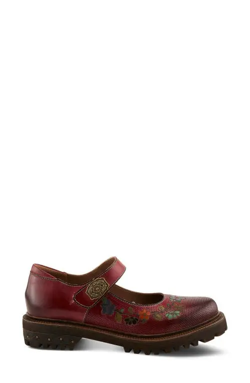 SPRING STEP SHOES Danuella Platform Mary Jane - Dark Red Multi