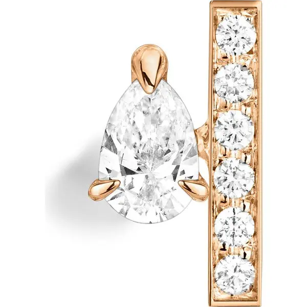 REPOSSI Serti Sur Vide Diamond Single Stud Earring - Rose Gold