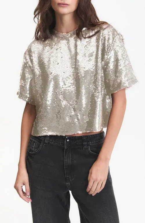 Deluc Sequin Top - Off White