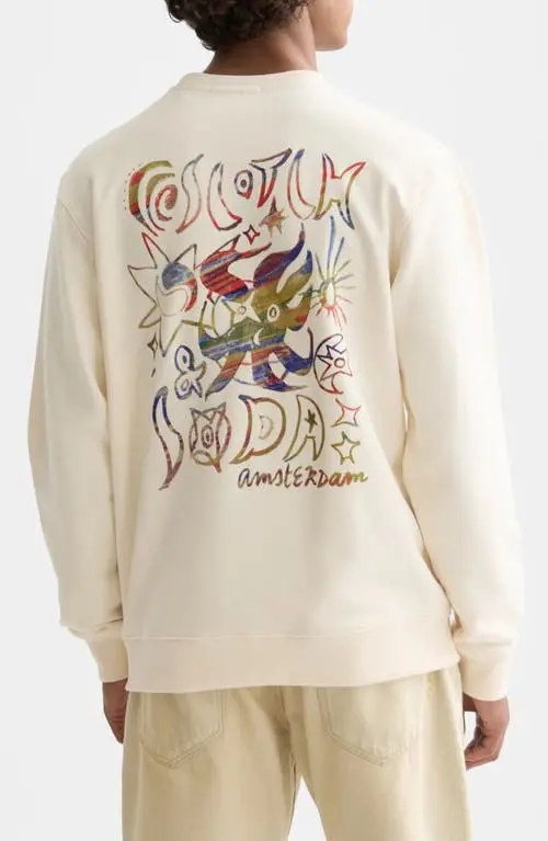 Scotch & Soda Graphic Print Relaxed-fit Sweatshirt - Eggnog