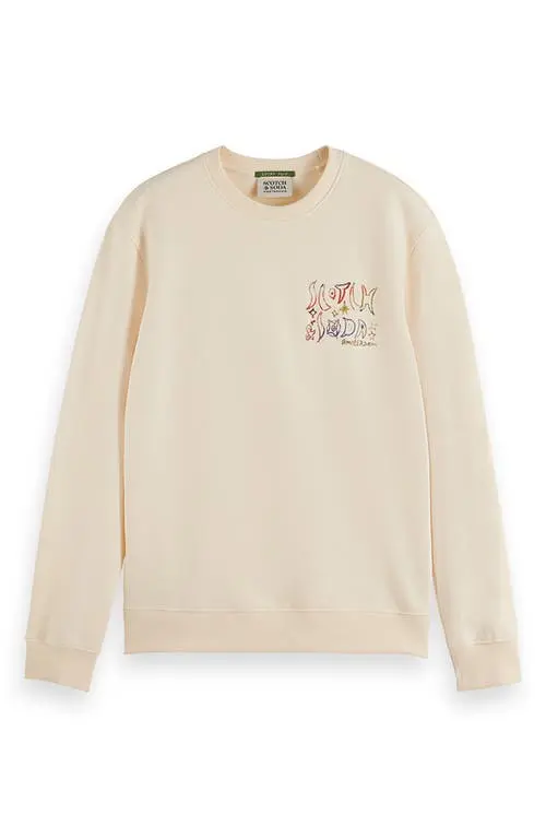 Scotch & Soda Graphic Print Relaxed-fit Sweatshirt - Eggnog