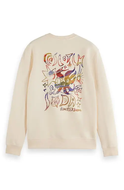 Scotch & Soda Graphic Print Relaxed-fit Sweatshirt - Eggnog