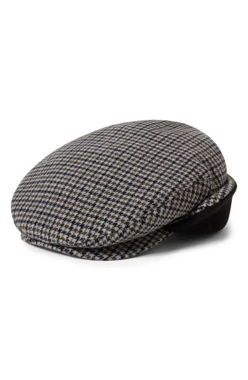 Brixton Hooligan Houndstooth Ear Flap Cap - Black/grey/charcoal