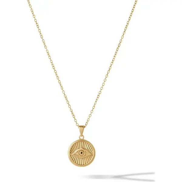 VINCERO Courage Evil Eye Pendant Necklace - Gold