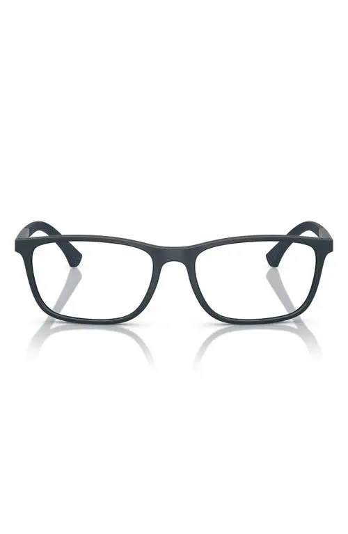 Emporio Armani 55mm Square Optical Glasses - Matte Blue/demo Lens