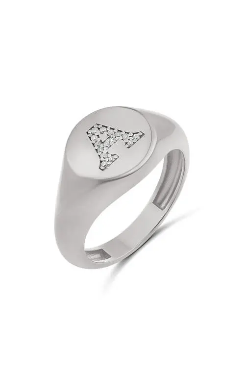 SHYMI Pavé Signet Initial Ring - Silver