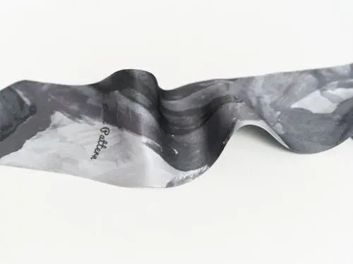 LOST PATTERN Himalaya" Silk Neck Bow Scarf - Grey