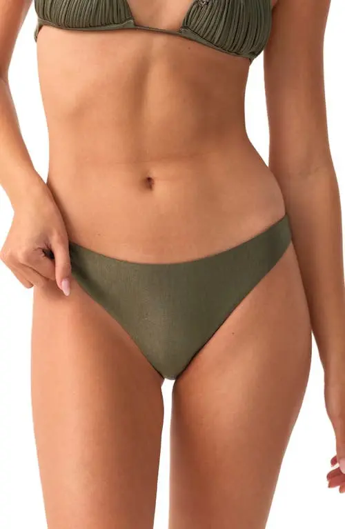 PQ Ruched Bikini Bottoms - Olive