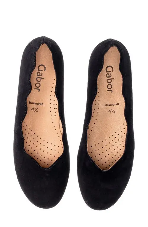 Gabor Scallop Suede Flat