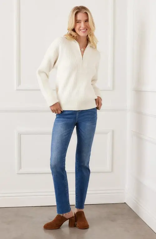 Karen Kane Half-zip Sweater - Cream
