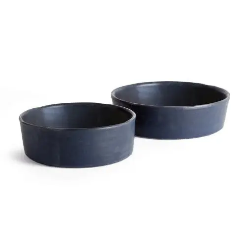 NAPA HOME & GARDEN Studio Decorative Low Bowls, Set Of 2navy - Blue