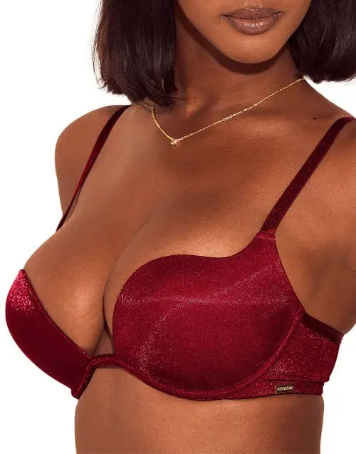 ADORE ME Gianina Push Up Plunge Bra - Dark Red
