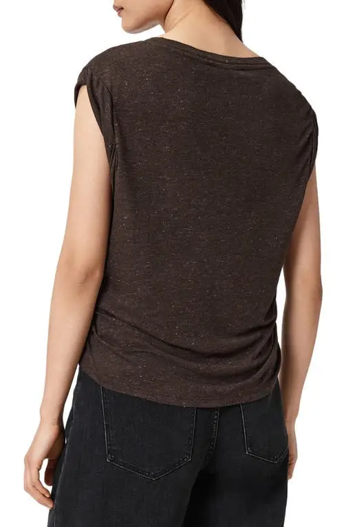 ALLSAINTS Metallic Cap-sleeve Top - Torte Brown