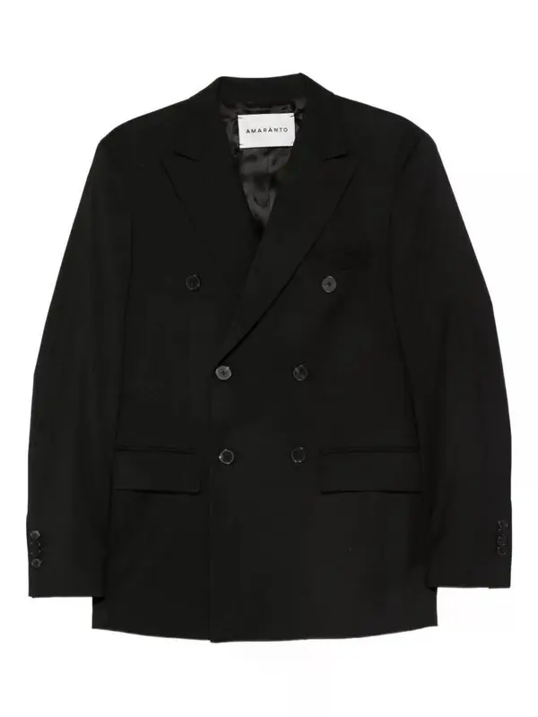 AMARANTO Double-breasted Blazer - Black