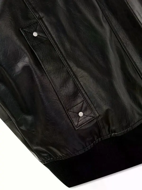 STUDIO TOMBOY Faux Leather Bomber Jacket