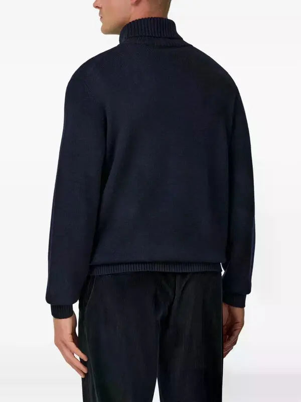 Boggi Milano Roll-neck Wool Sweater - Blue