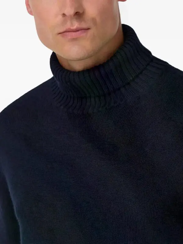 Boggi Milano Roll-neck Wool Sweater - Blue
