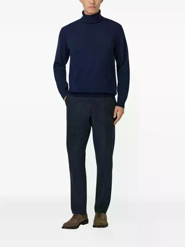Boggi Milano Roll Neck Sweater - Blue
