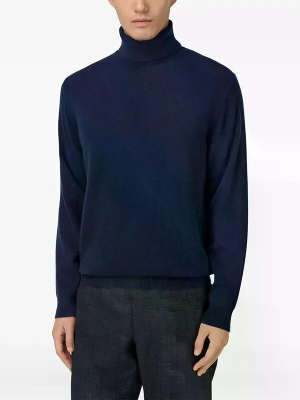 Boggi Milano Roll Neck Sweater - Blue
