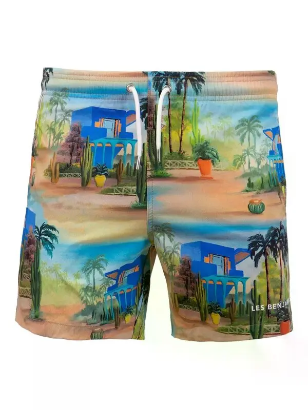 LES BENJAMINS Printed Swim Shorts - Blue
