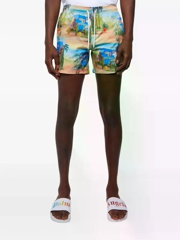 LES BENJAMINS Printed Swim Shorts - Blue