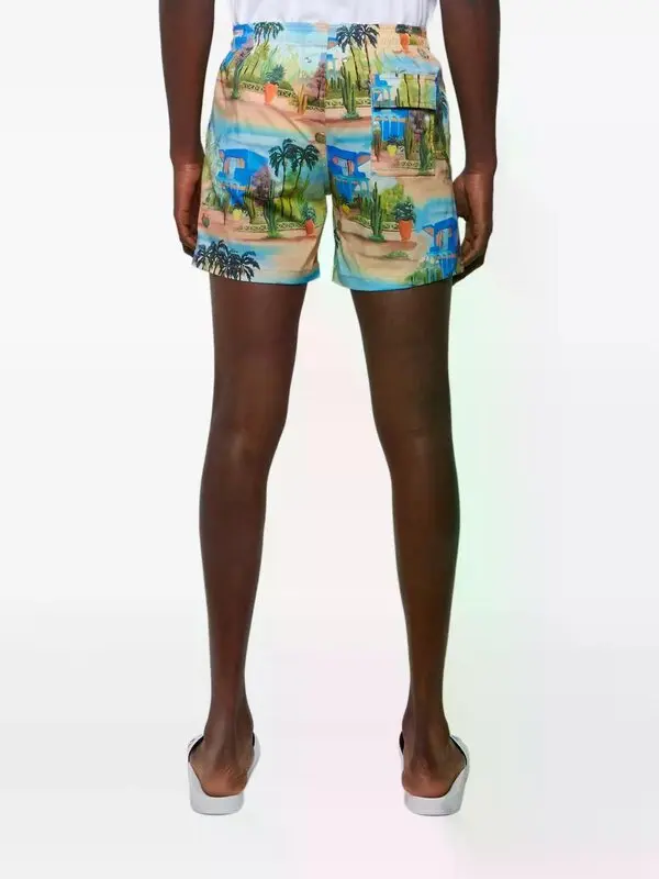 LES BENJAMINS Printed Swim Shorts - Blue