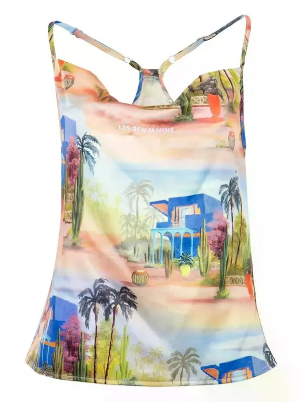 LES BENJAMINS Printed Strap Top