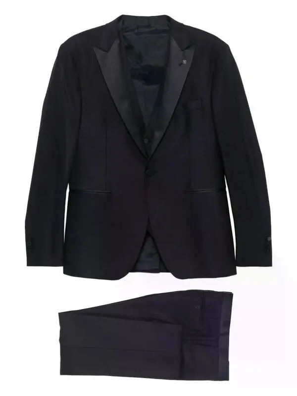 Tagliatore Satin-trim Suit