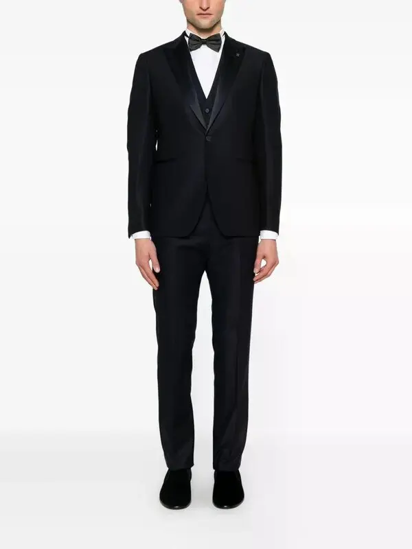 Tagliatore Satin-trim Suit