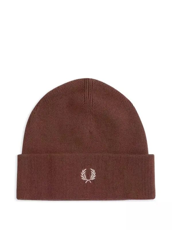 Fred Perry Logo-embroidered Beanie - Brown