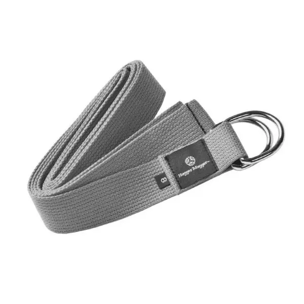 HUGGER MUGGER 8' Cotton Yoga Strap With D-ring - Gray
