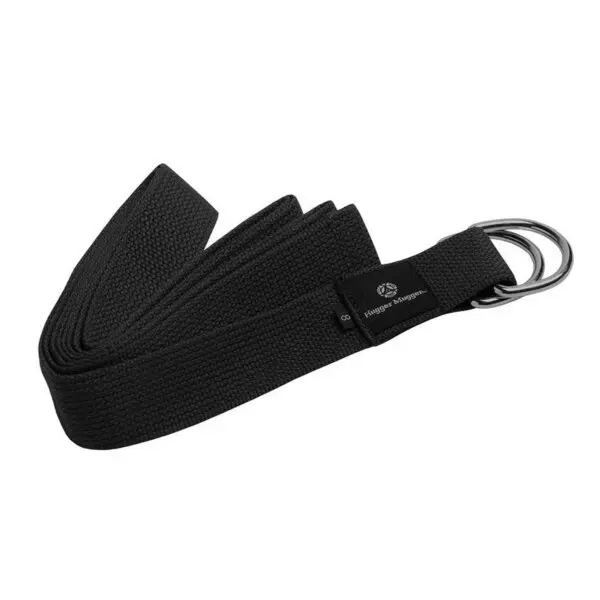 HUGGER MUGGER 8' Cotton Yoga Strap With D-ring - Black
