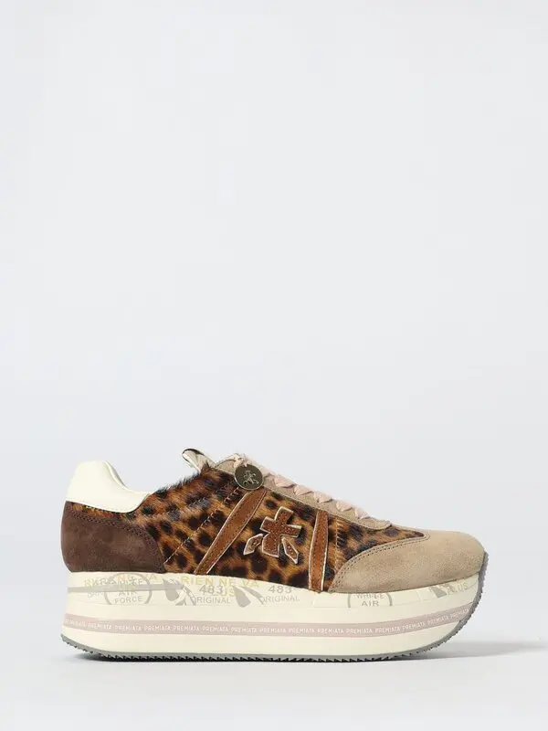 Premiata Leopard Print Platform Sneakers