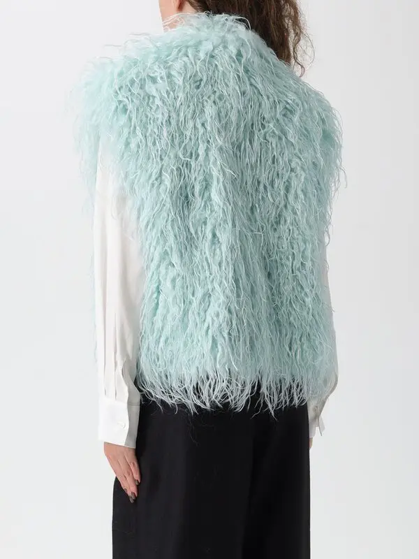FORTE_FORTE Fur Coat - Sky Blue