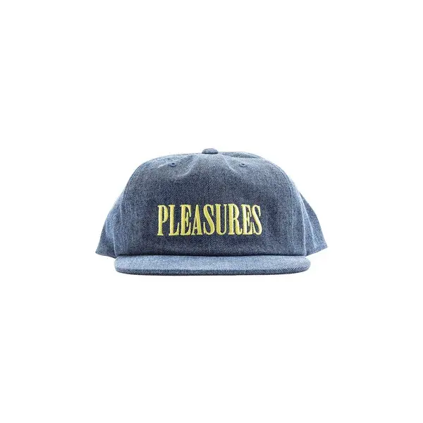 PLEASURES Core Logo Denim Cap - Blue