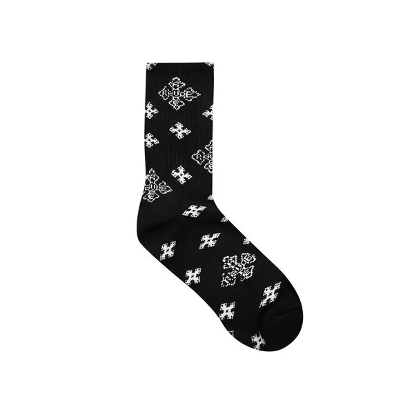 Rhude Cross Paisley Jacquard Socks - Black
