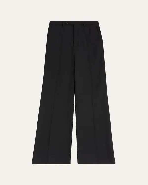 Valentino Garavani Wide Leg Flared Flat-front Pants
