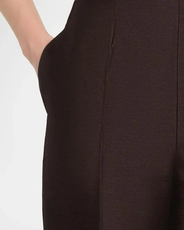 Alberta Ferretti Wool-silk Straight-leg Ankle Pants