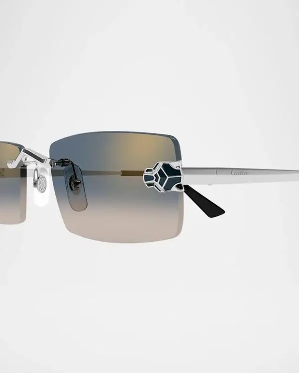 Cartier Panthère De Rimless Sunglasses - Silver