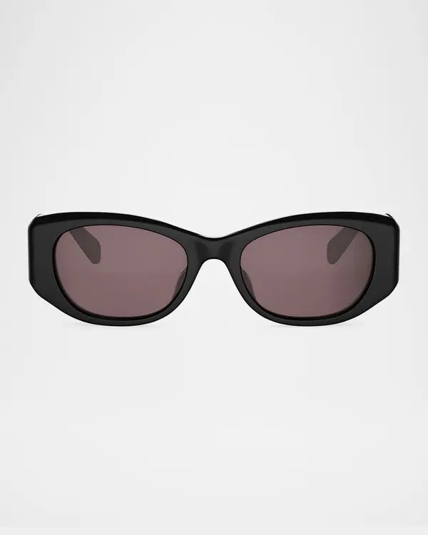 Celine Acetate Rectangular Sunglasses - Shiny Blac