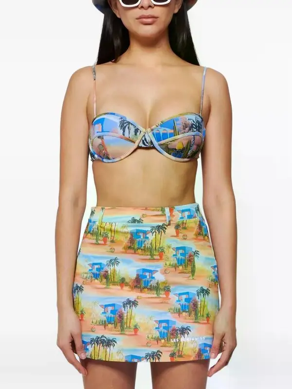LES BENJAMINS Printed Underwire Bikini Top