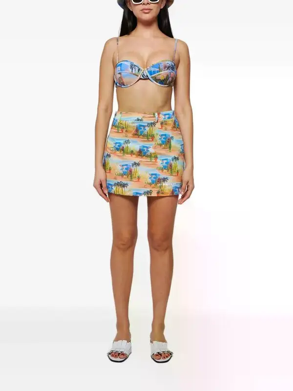 LES BENJAMINS Printed Underwire Bikini Top