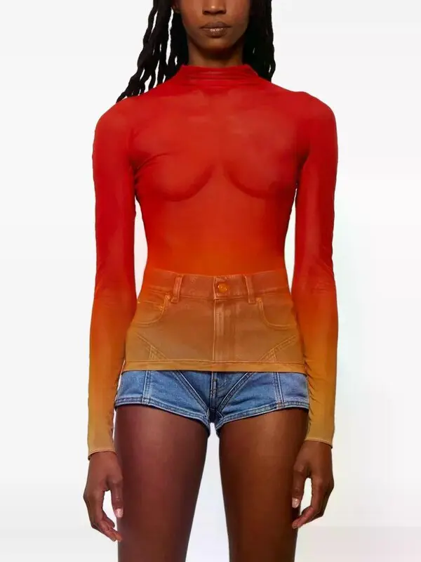 MUGLER Ombre-effect Mesh Top